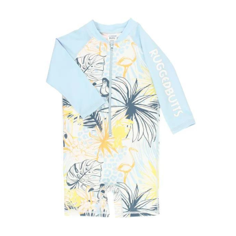 Rugged Butts Long Sleeve One Piece Rash Guard - Birds Of Paradise ...